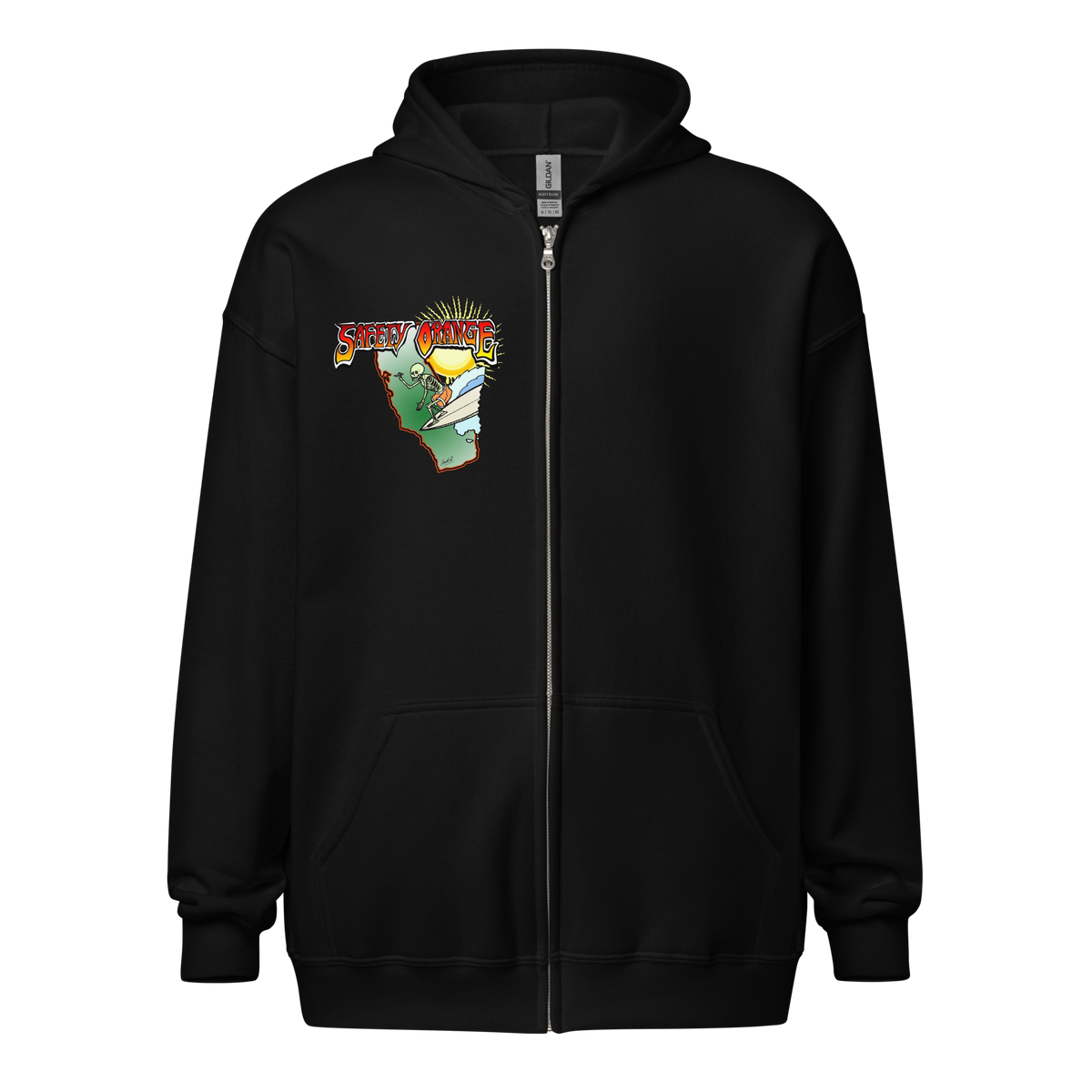 Grateful Dead Zip Hoodie Safety Orange