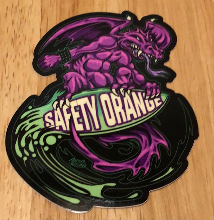 Purple Gargoyle Sticker – Safety Orange
